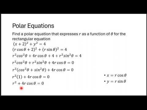 Converting Between Polar and Rectangular Equations - YouTube