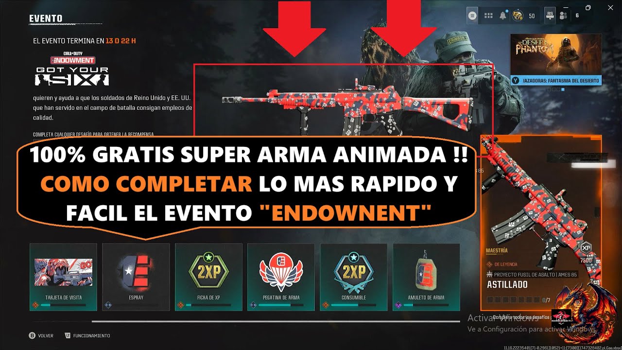 100% GRATIS SUPER ARMA ANIMADA WARZONE COMPLETA RAPIDO EVENTO ...