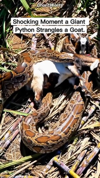 Shocking Moment a Giant Python Strangles a Goat. - YouTube