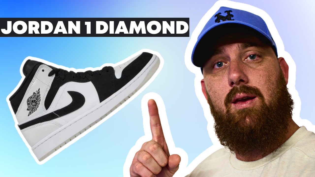 Review On The Air Jordan 1 Mid " DIAMOND " - YouTube