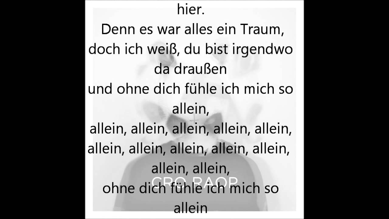 Cro - Allein [ Lyrics + HQ ] - YouTube