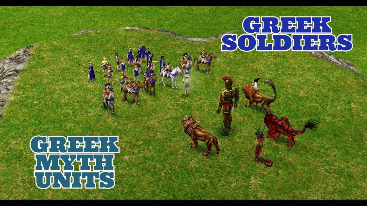 Age of mythology Greek soldiers vs greek myth units - YouTube