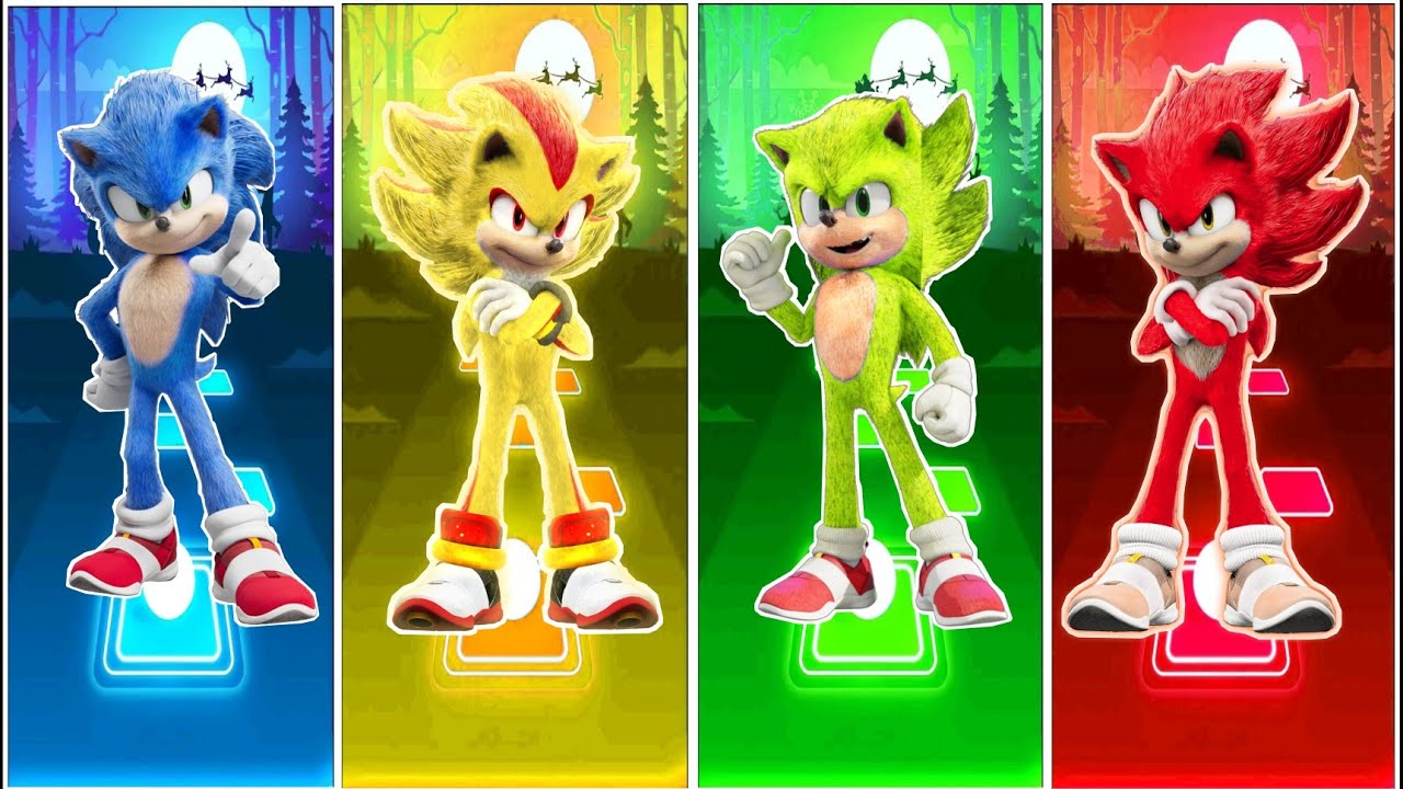 Sonic Blue vs Sonic red vs Sonic yellow vs Sonic green- Tiles Hop EDM ...