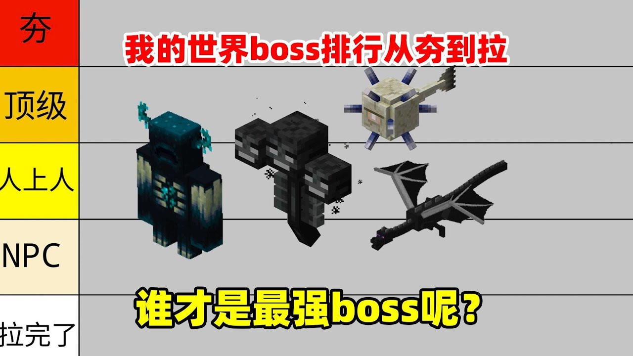 我的世界：MCboss排行从夯到拉！谁才是最强boss？ - YouTube
