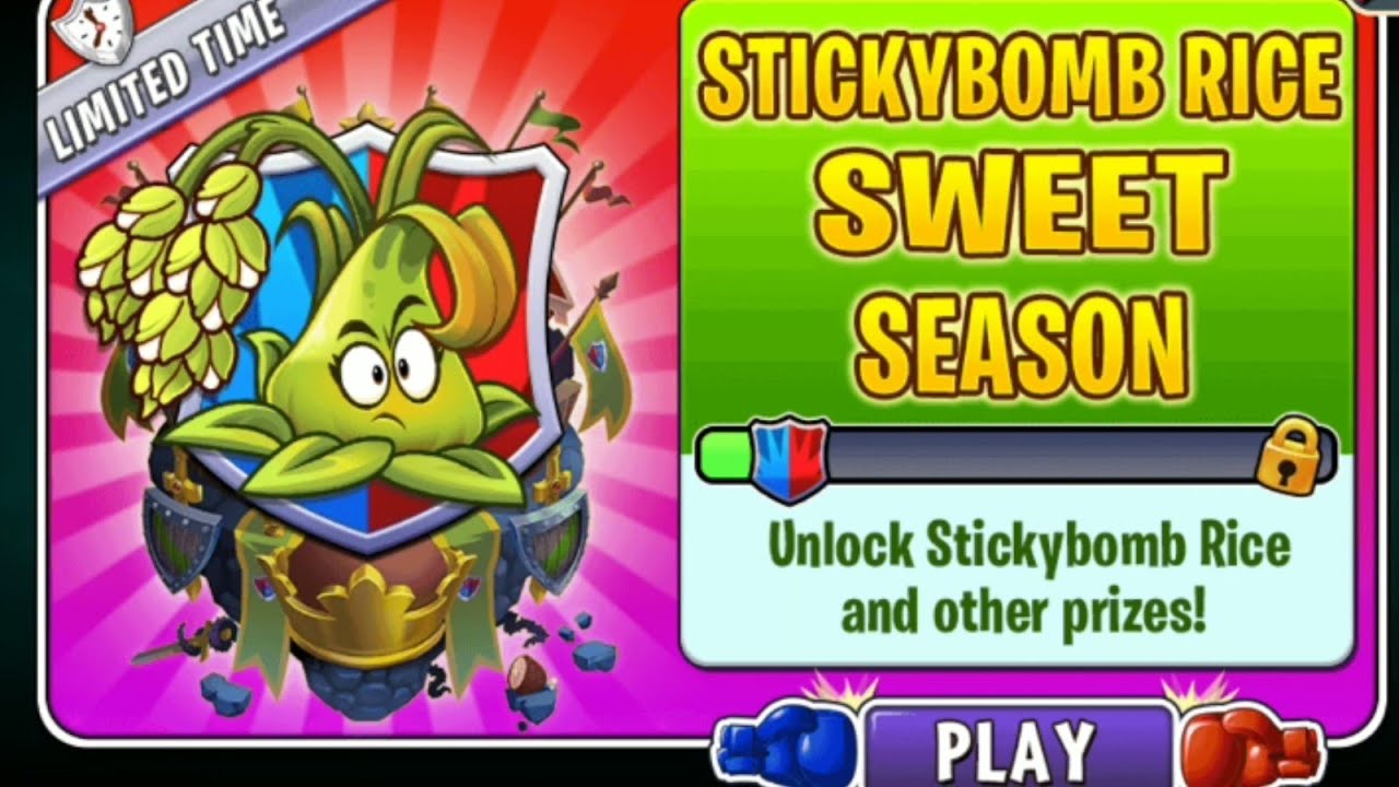 PVZ 2, Arena Week 151 Sticky Bomb Rice Tournamenet! Sweet Season Plants ...