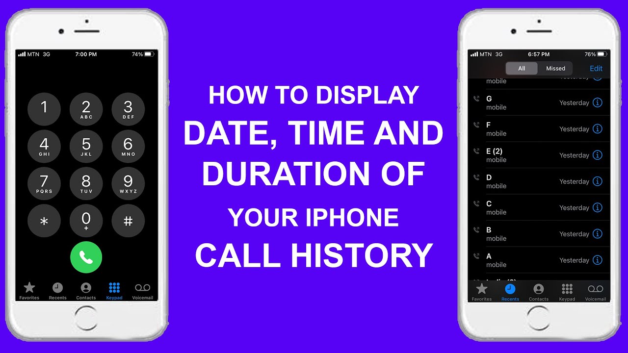 How to display date, time and duration of iPhone's call history - YouTube