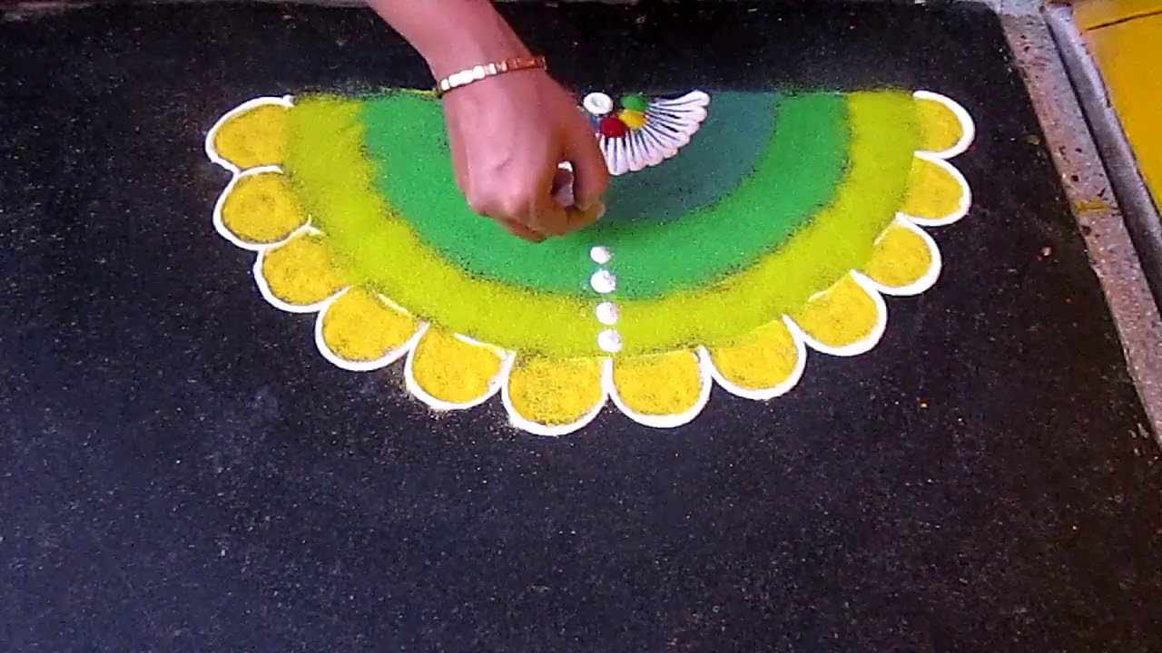Half circle Rangoli video - YouTube