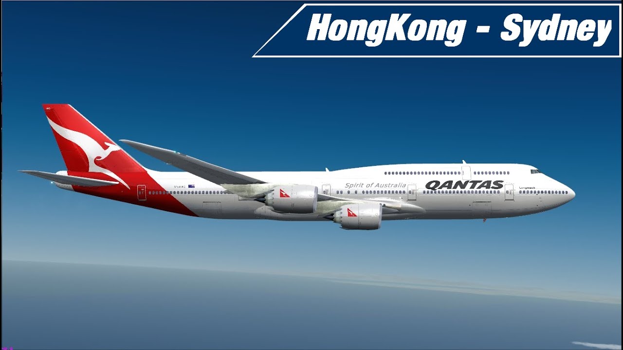 Flight Simulator X | HongKong - Sydney | QANTAS | PMDG 747-8i - YouTube