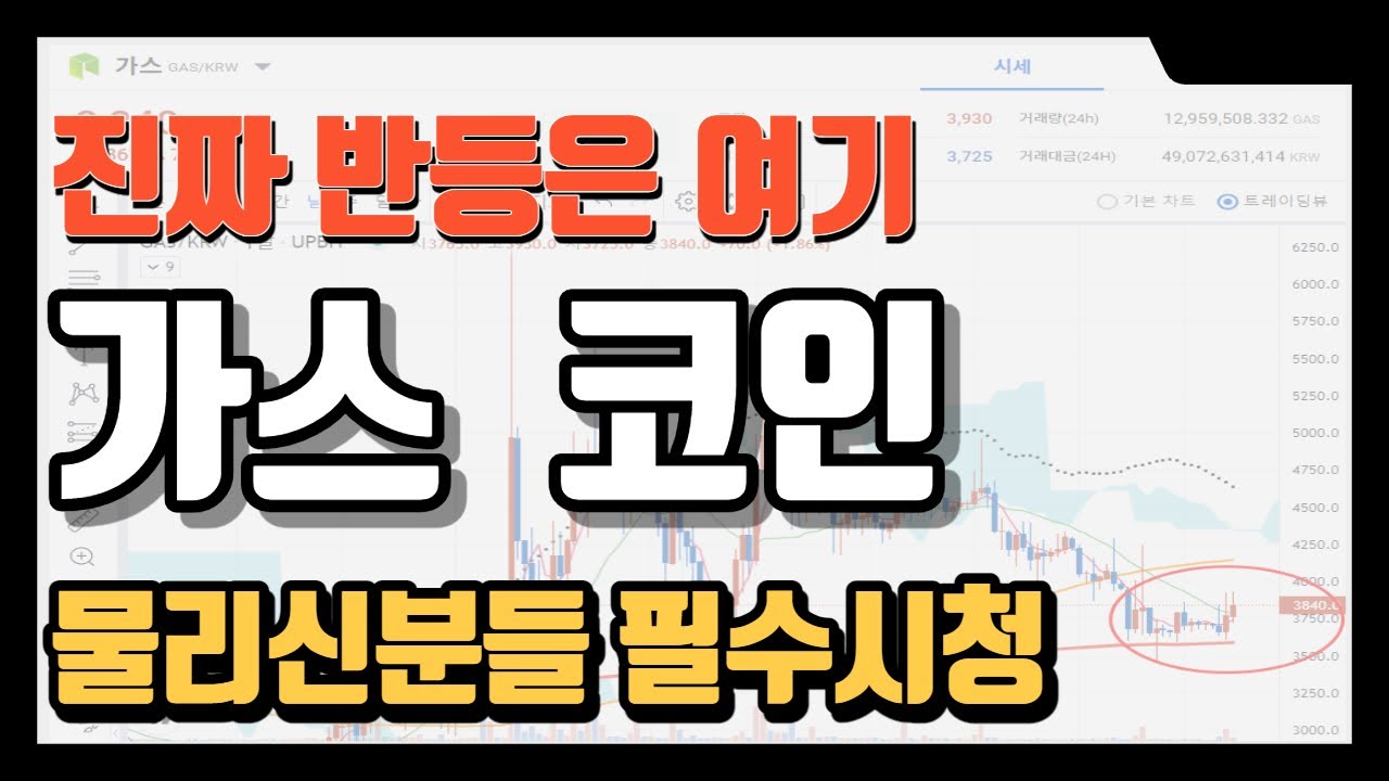 가스 찐 반등은 여기서 시작합니다 물리신분들 필수시청 가스코인 가스코인전망 네오코인 비트코인 리플 이더리움 호재