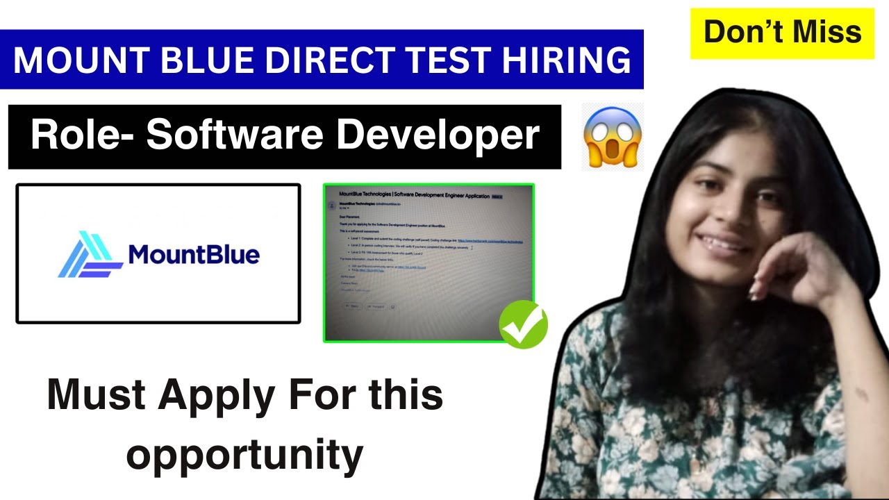 MountBlue Direct Test Hiring !! | Software Development Engineer | Must ...