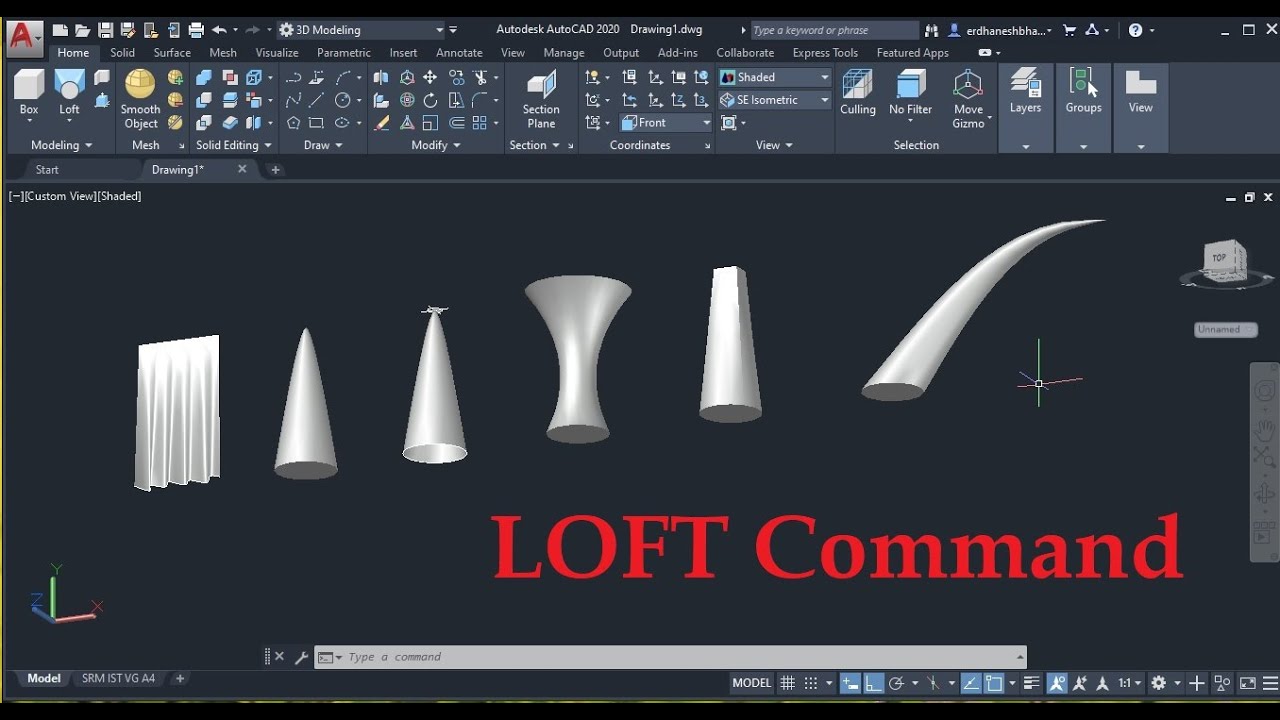 Loft Auto cad Command - YouTube