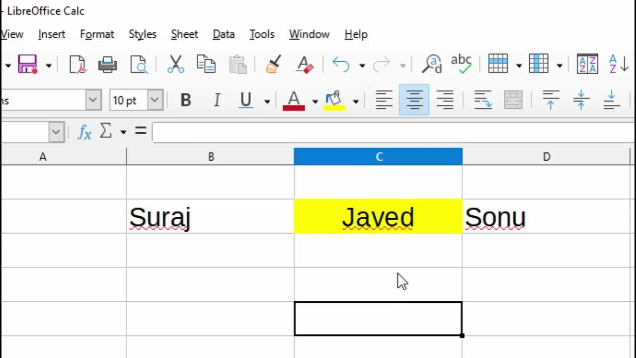 Alignment Section In Libre Calc Computerexcelsolution Youtube