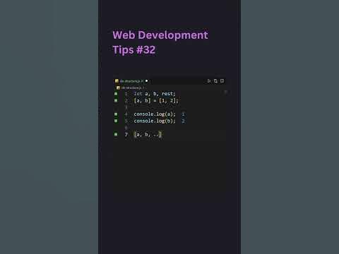 De-Structuring Magic in JS 💦 #magic #javascript #codingshorts #webdevelopment - YouTube