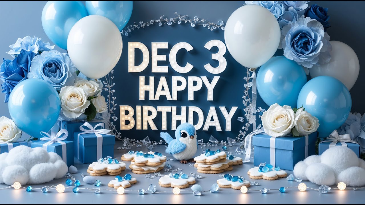 Dec 3 🎉 Birthday Countdown Sparkles | Celebrate December 3 Stars 🎂 ...