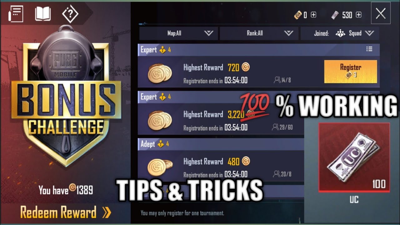 TIPS & TRICKS TO WIN 100 UC IN BONUS CHALLENGE!! - YouTube