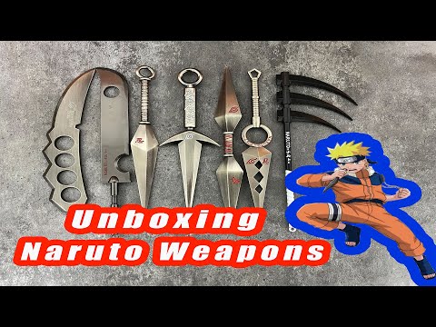 Naruto Weapons Unboxing -Asuma Blade Minato Kunai Shinobi Kunai
