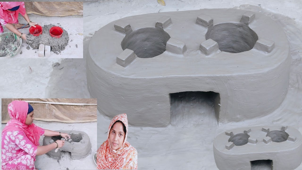 Diy Outdoor Kitchen On A Budget//Chulha At Home With Bricks//Matir ...