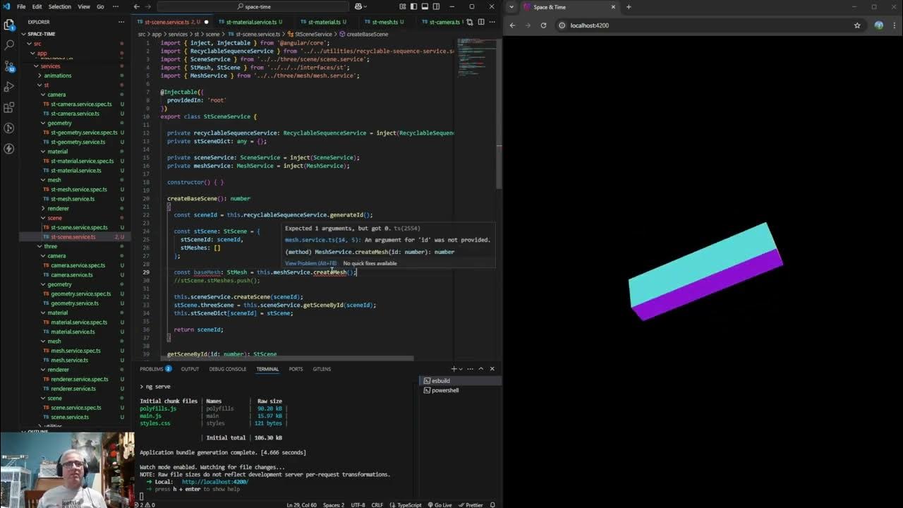 045 - ThreeJS and Angular Space And Time Application: Started adding meshes - YouTube