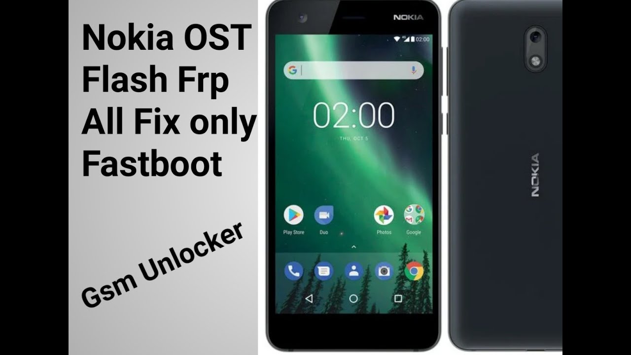 Nokia ost flash frp remove only Fastboot adb - YouTube