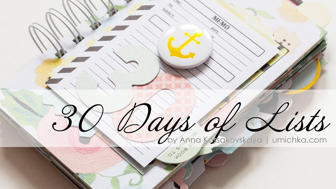 30 Days of Lists Notebook - YouTube