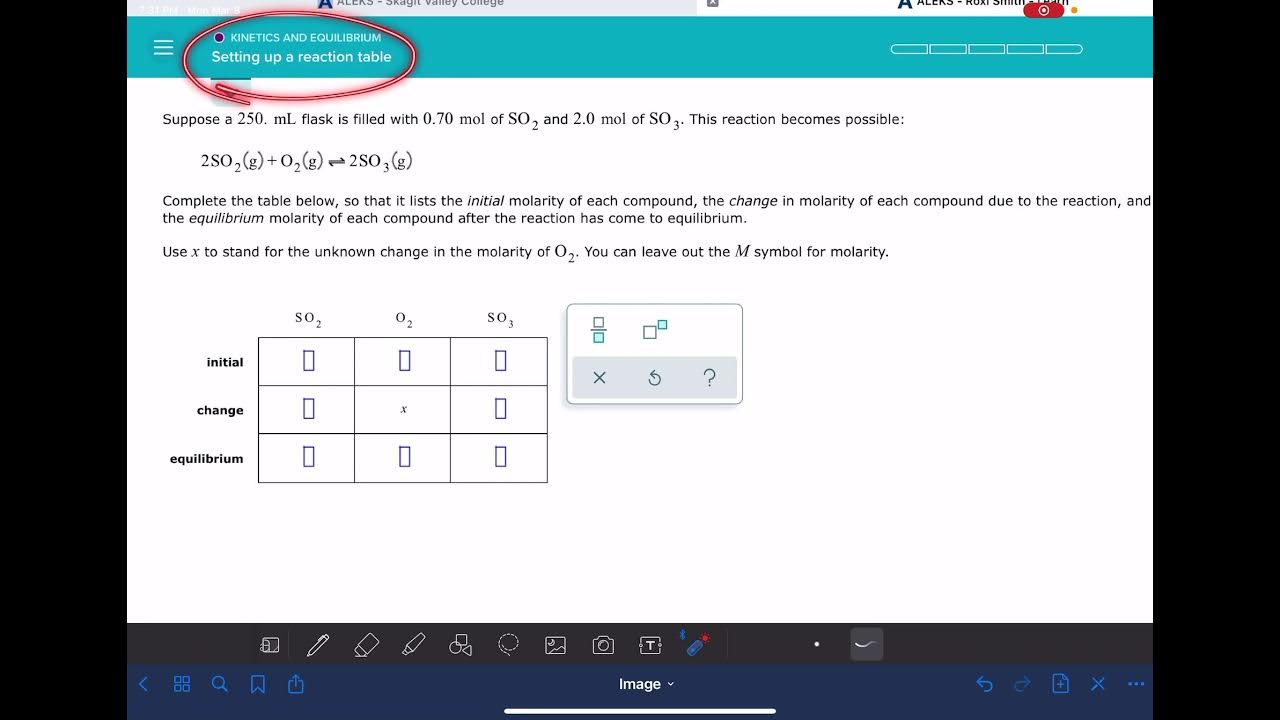 ALEKS: Setting up a reaction table - YouTube