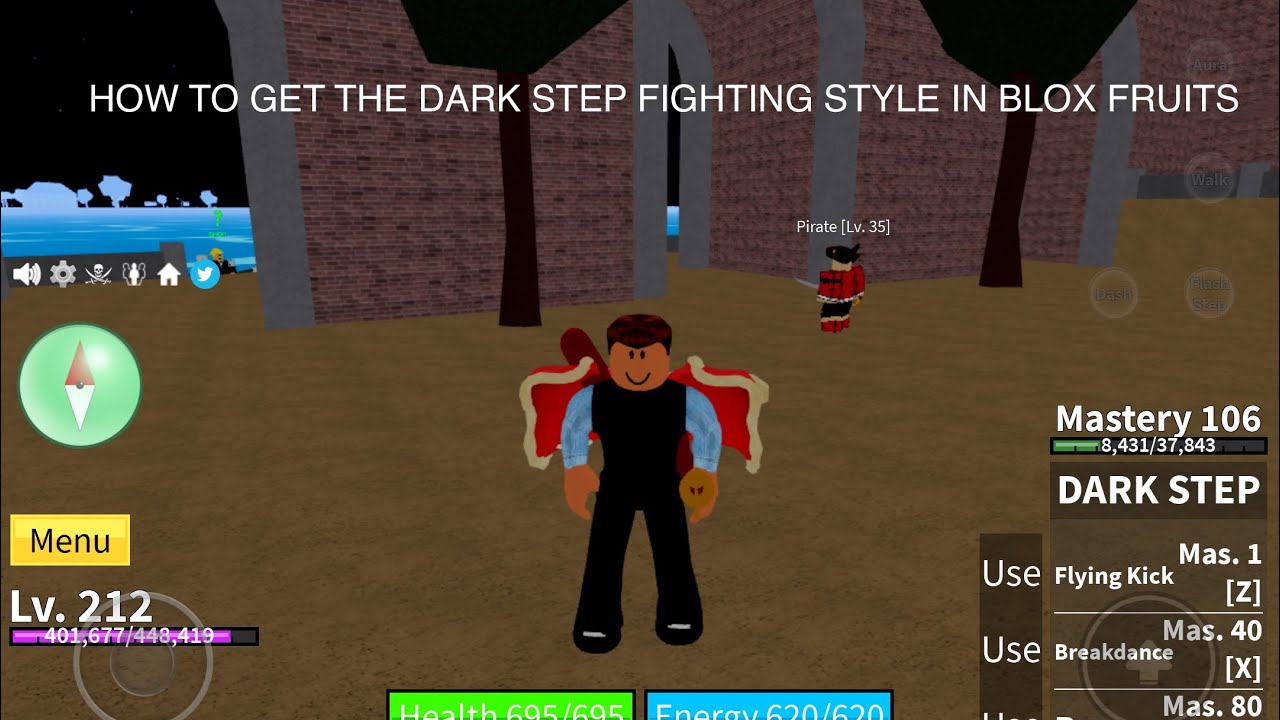 How to get the dark step fighting style in blox fruits - YouTube