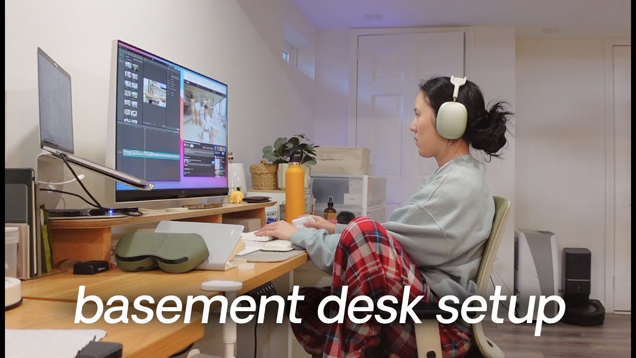 ⋆˚⁠ basement desk setup ˚⋆♡ - YouTube