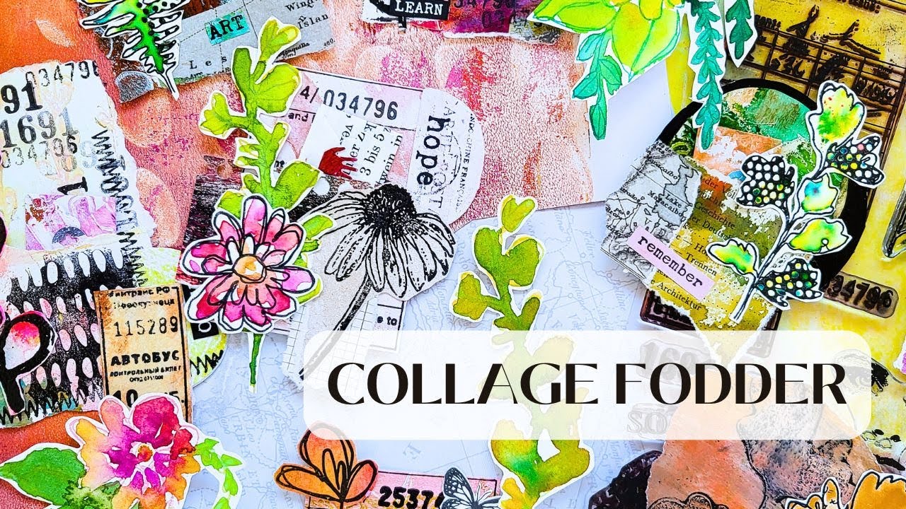 Collage Cluster with Paper Scraps & Stamps ⭐ Best Journaling Ephemera ⭐ ...