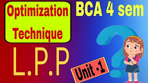 BCA 4 semester Optimization Techniques - YouTube