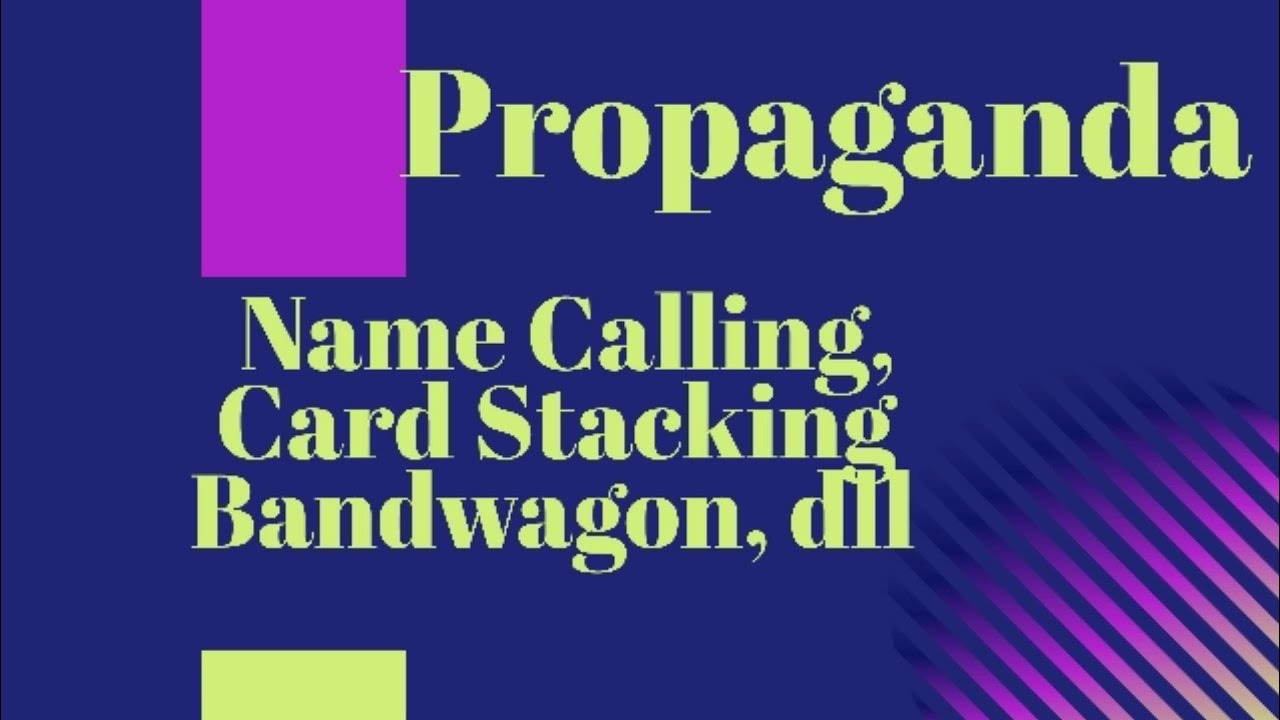 Mengenal Propaganda dan Teknik-Tekniknya: Name Calling, Card Stacking ...