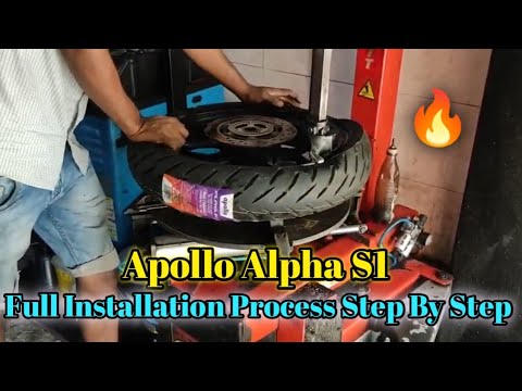 Apollo Alpha S1 || New Tyre For Ns200 || Full Installation Process ...