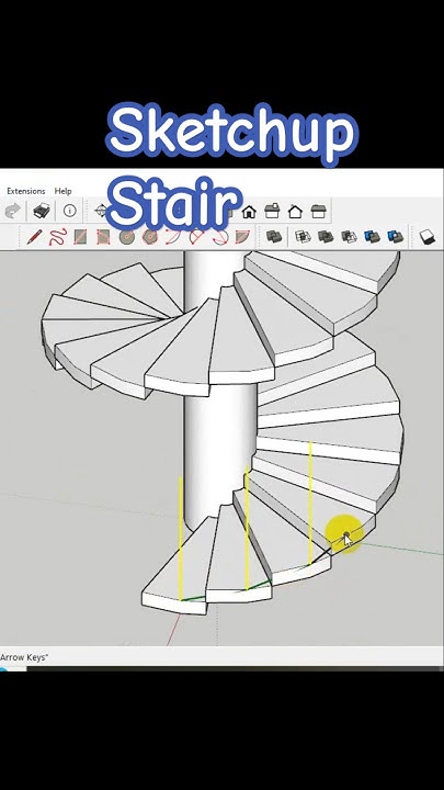 spiral staircase in Sketchup using MAj rail plugin #designer#sketchup - YouTube