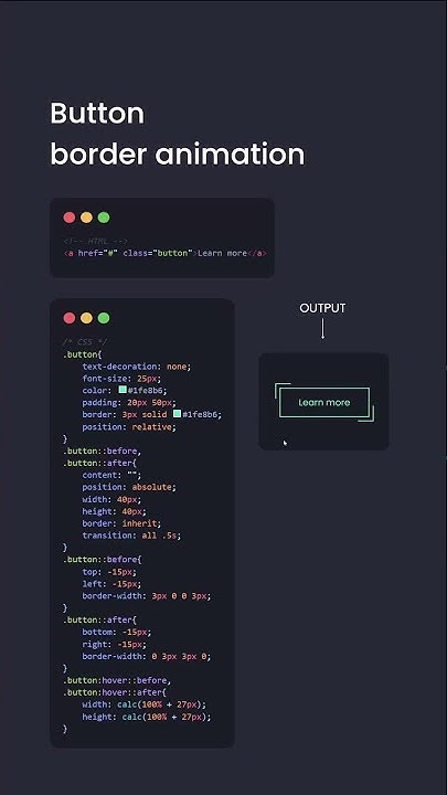 Button border animation using CSS | HTML & CSS - YouTube