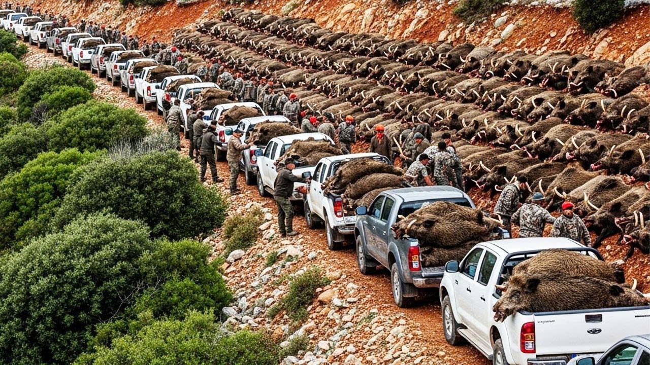 Massive Wild Boar Hunt | Hundreds of Giant Boars Taken Down in Epic ...