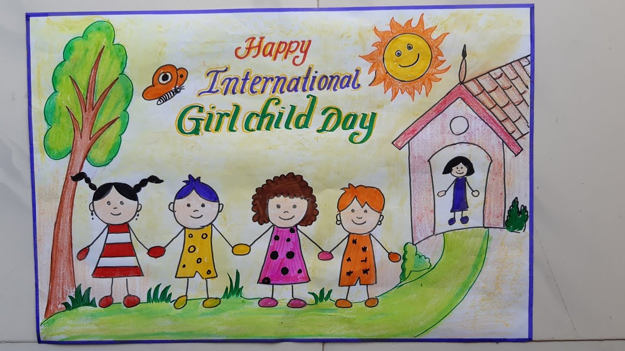 World Girl Child Day Drawing Easy Steps Girl Child Day Poster For world-girl-child-day-drawing-easy-steps-girl-child-day-poster-for