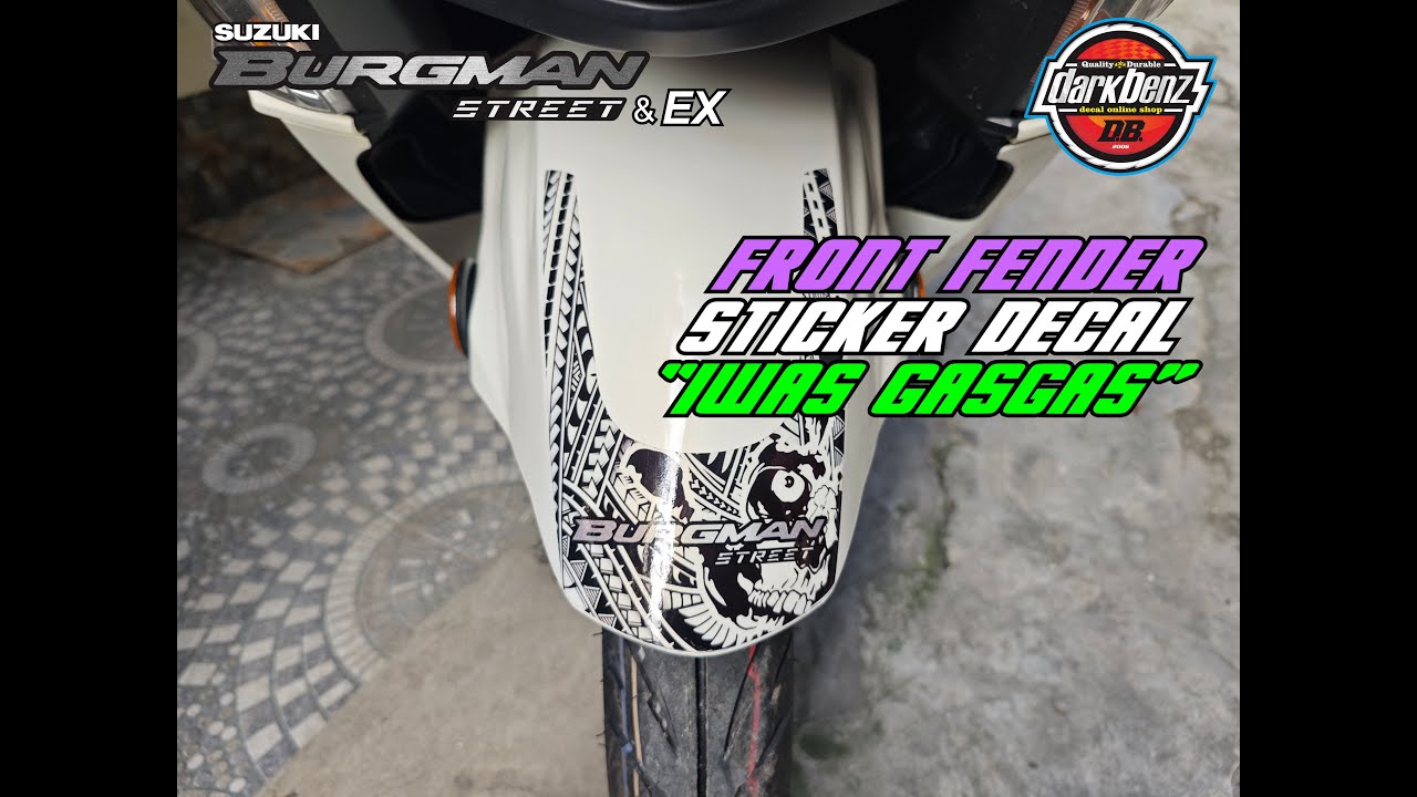 Suzuki Burgman 125 Clear Fender Printed Sticker Decal - Installation ...
