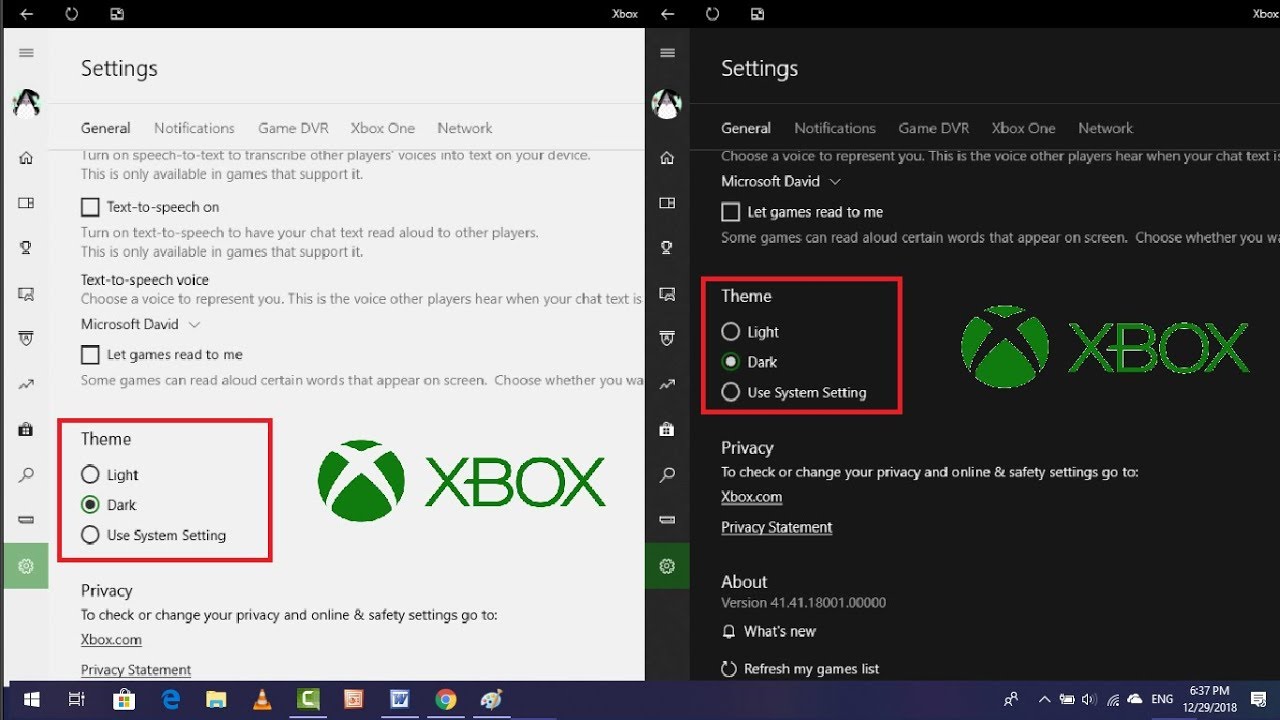 How to Enable Disable Light & Dark Mode for Xbox in Windows 10 - YouTube