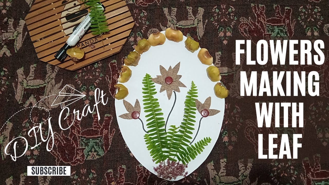 DIY Craft with Natural Materials | Leaf Craft Ideas for Kids | Flowers ...