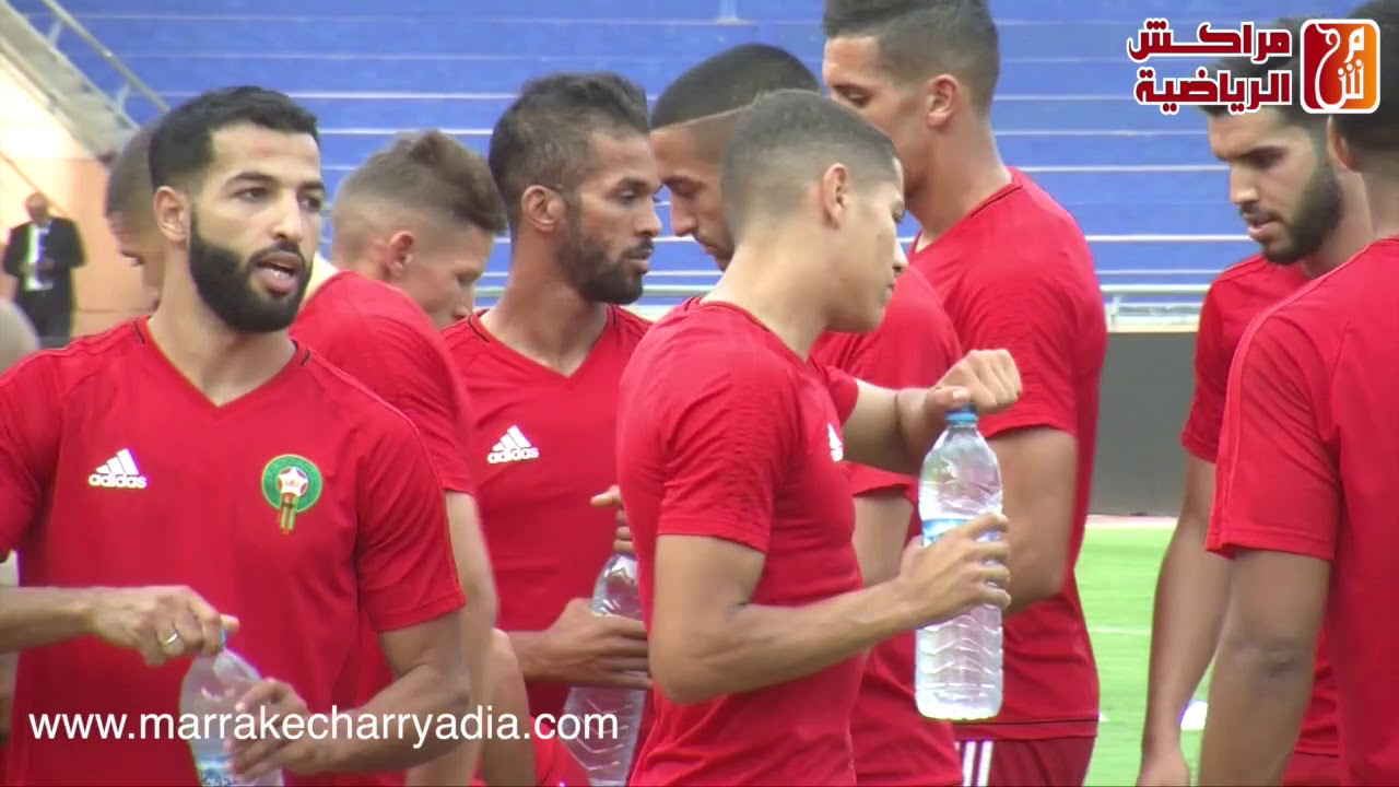 الحصة التدريبية الثانية للمنتخب الوطني المغربي بمراكش قبل مواجهة