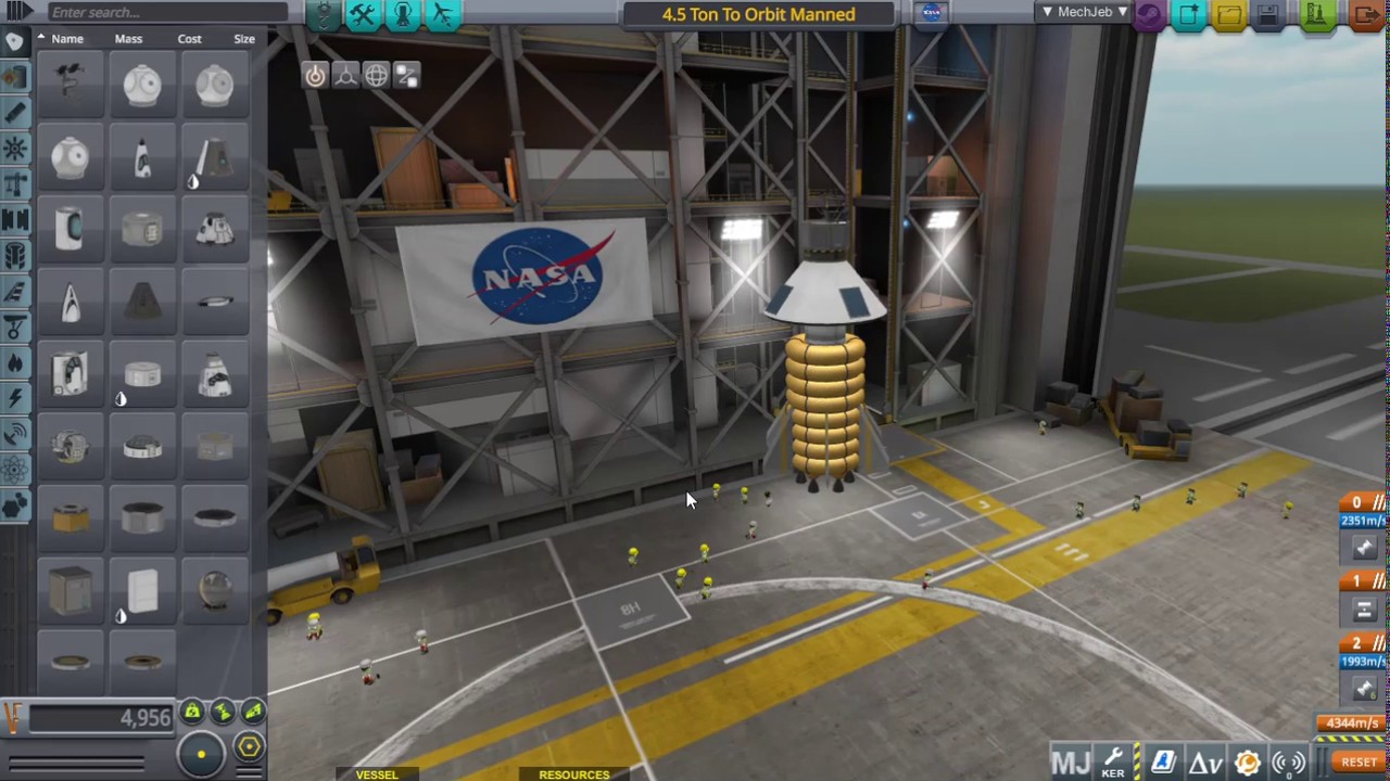 KSP - Under 10 Ton Kerbal Rocket To Orbit - YouTube
