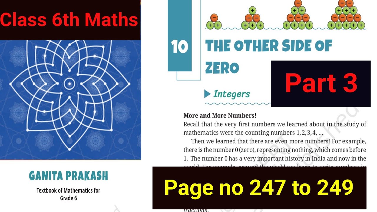 Chapter 10 The Other Side of Zero | Page no 247 to 249 | Class 6th ...