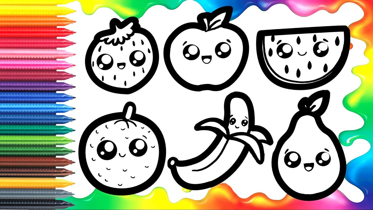 How to Draw Fruits for kids/Bolalar uchun meva qanday chiziladi/Как ...