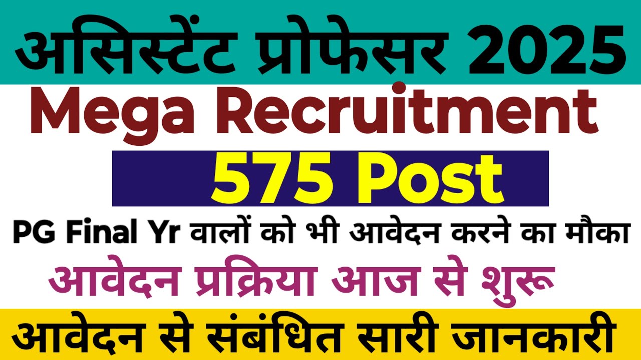 ASSISTANT PROFESSOR NEW VECANCY 2025/ASSISTANT PROFESSOR MEGA ...