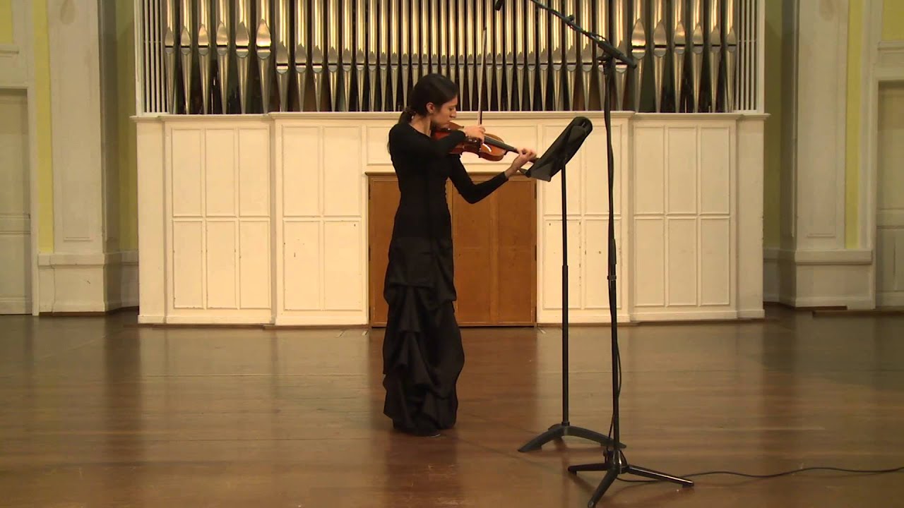 Polina Nikiforova playing "sonata for violin solo" by B. A. Zimmermann ...