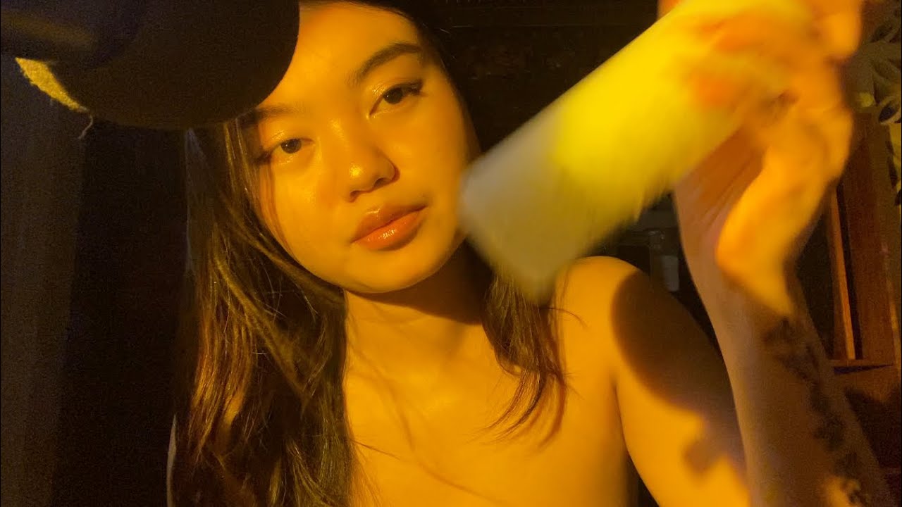 Get UN-ready with me ASMR 💤💋 (Liquid sounds, visual triggers, mouth sounds, and etc..) - YouTube