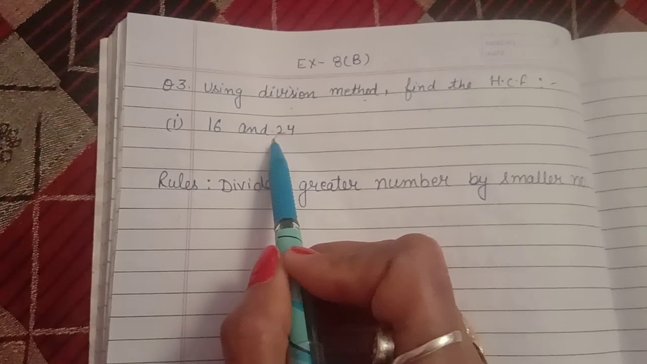 Class 6 maths By Using division method find HCF 3(i) - YouTube