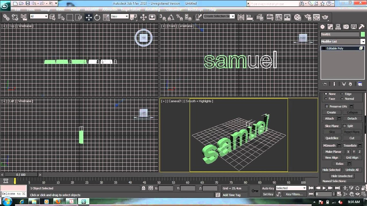Video tutorial cara membuat Text Animasi menggunakan 3d Max samuel ...