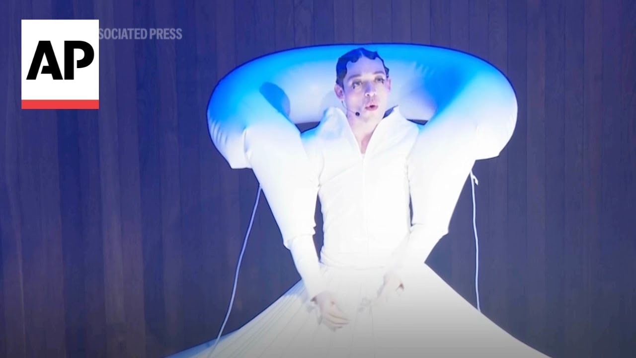 Eurovision winner Nemo performs in inflatable dress by HARRI - YouTube