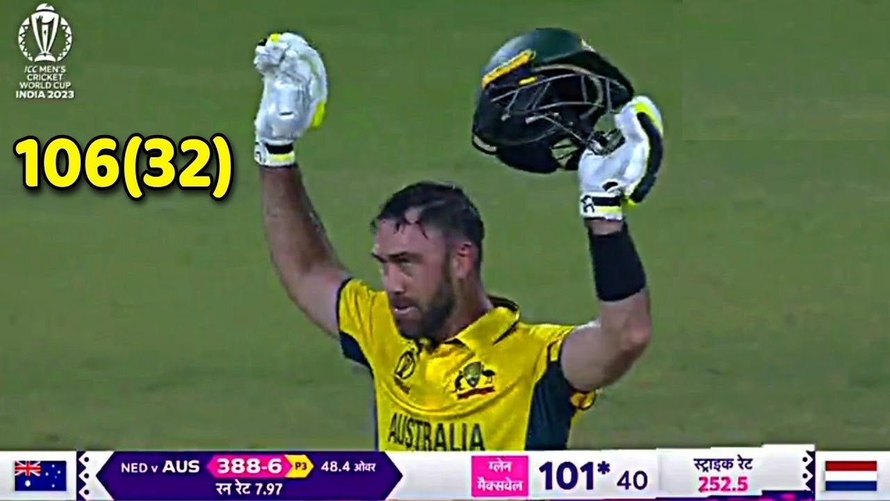 Watch Glenn Maxwell Angry Celebration after complete his 100 in just 40 ...