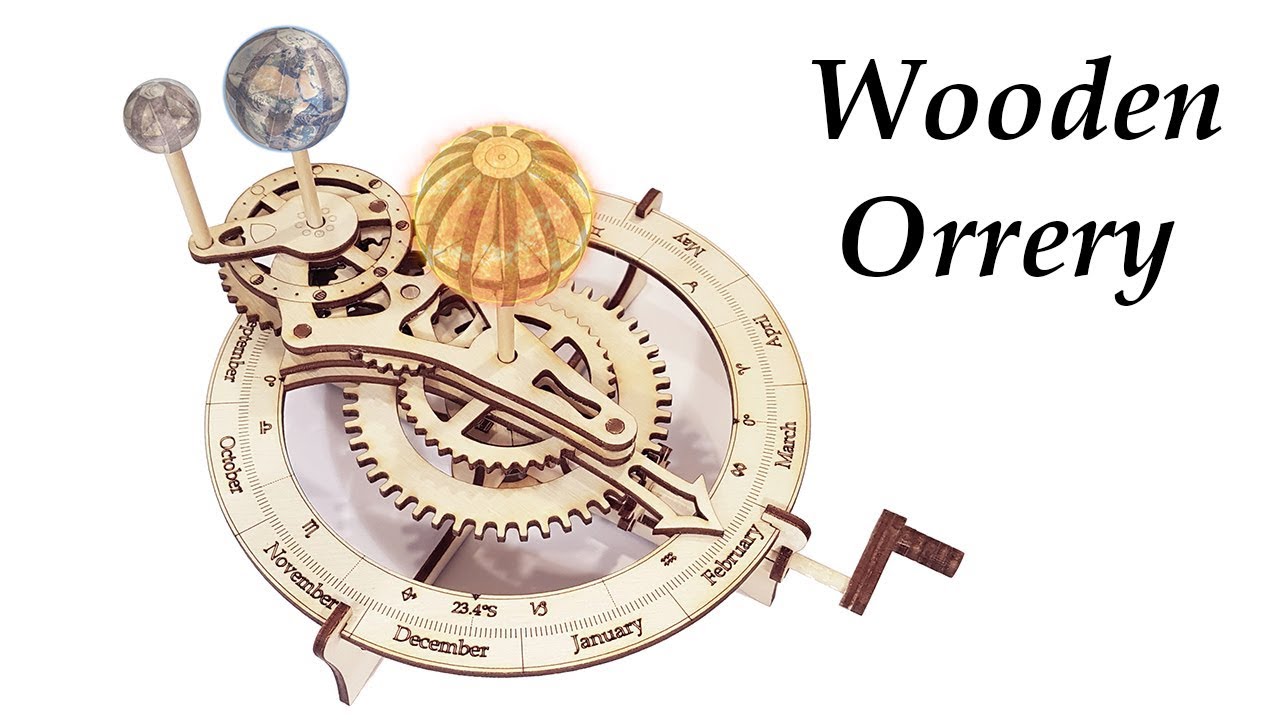 Orrery - A Wooden Model of a part of the Solar System. - YouTube